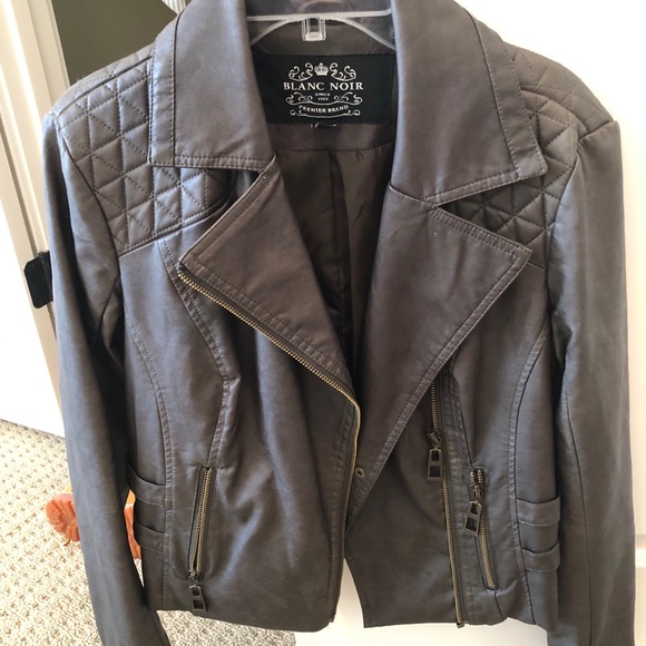 blanc noir | Jackets & Coats | Blanc Noir Brown Faux Leather Jacket | Poshmark